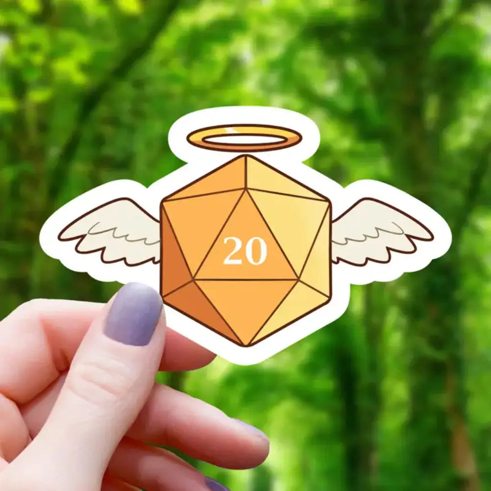 Critical Success Angel D20 Sticker - Shop – The Haunted Game Cafe